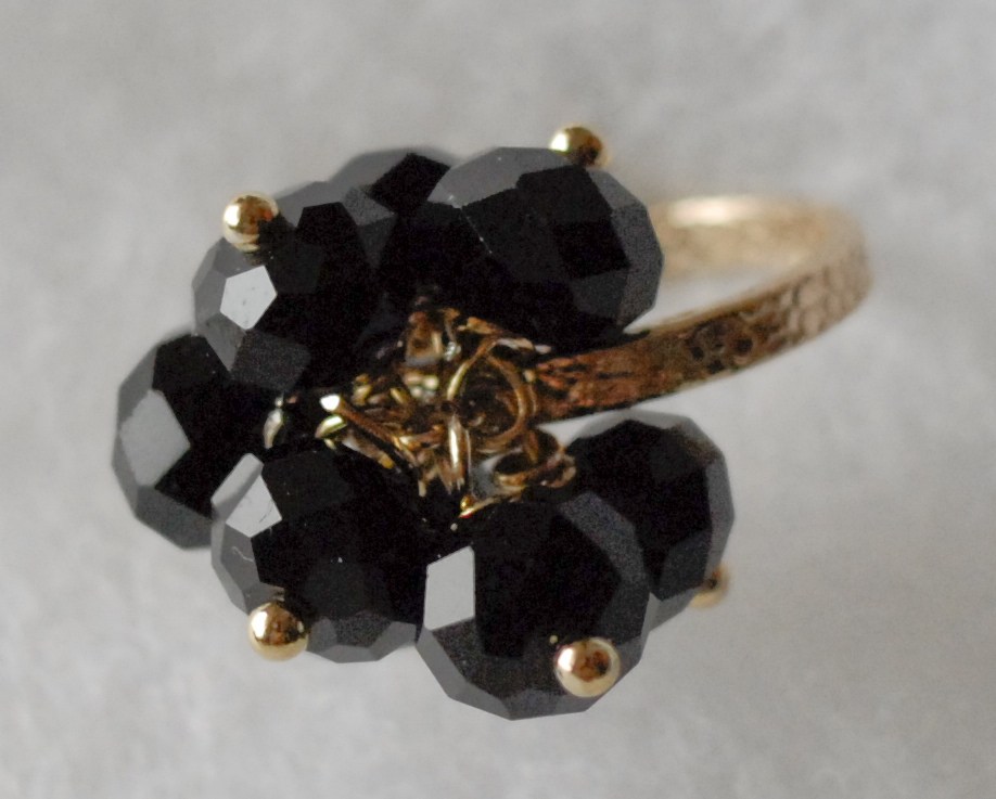 Black Fire Crystal Ring